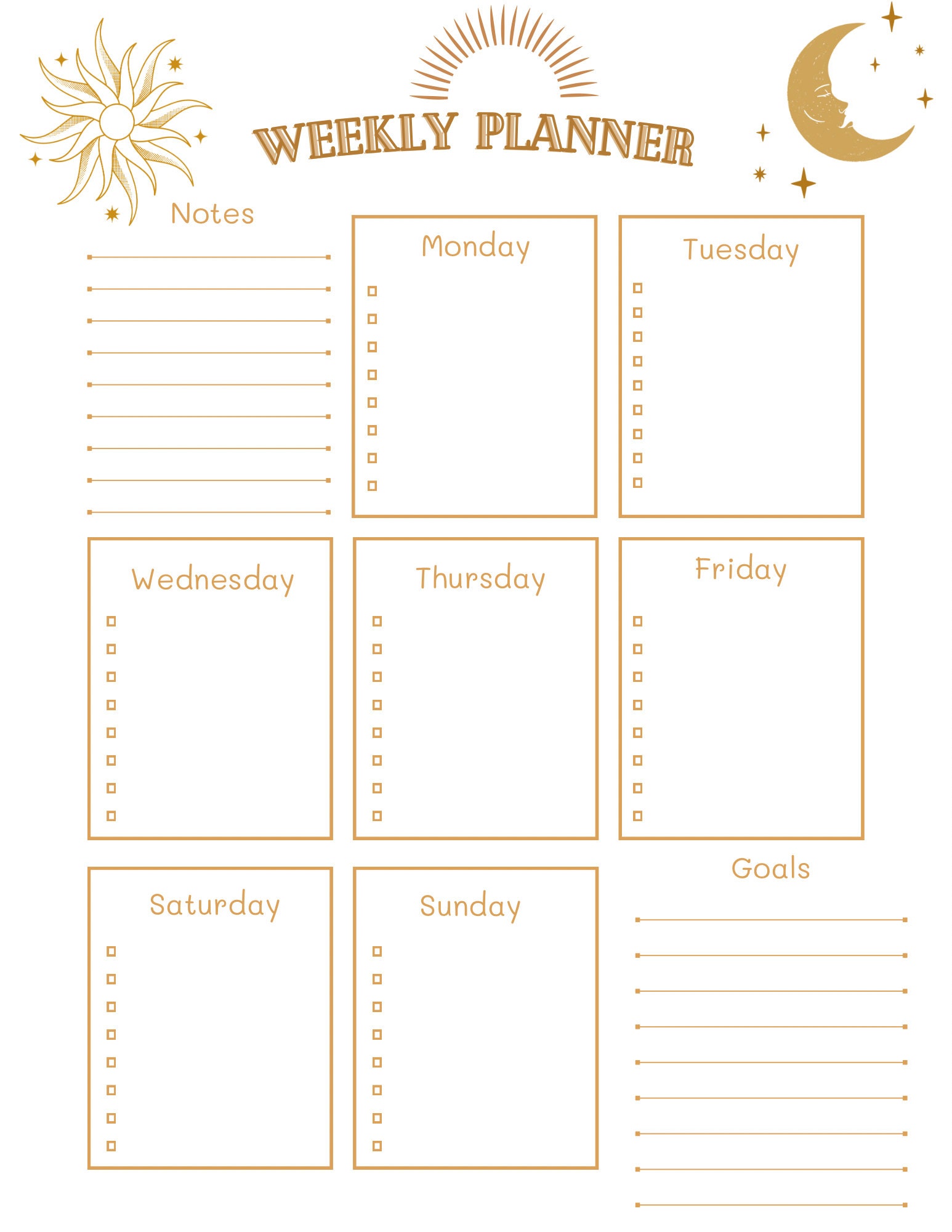 Simple Weekly Planner Printable-digital Planner-editable Template-to Do ...