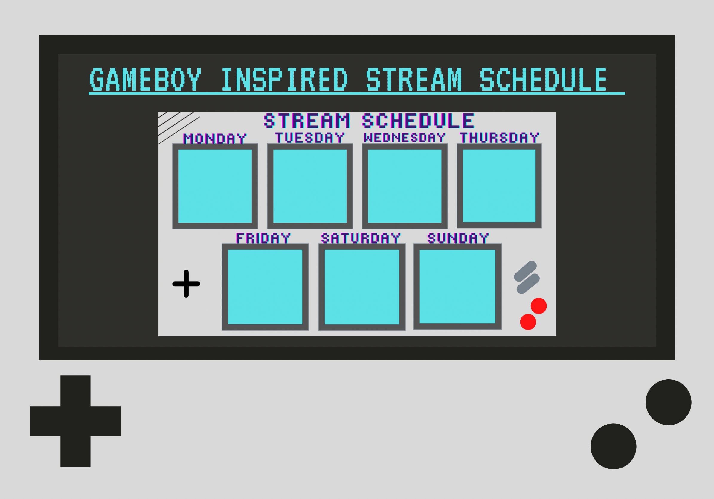 Gameboy Inspired Stream Schedule-twitch Schedule-digital Schedule ...