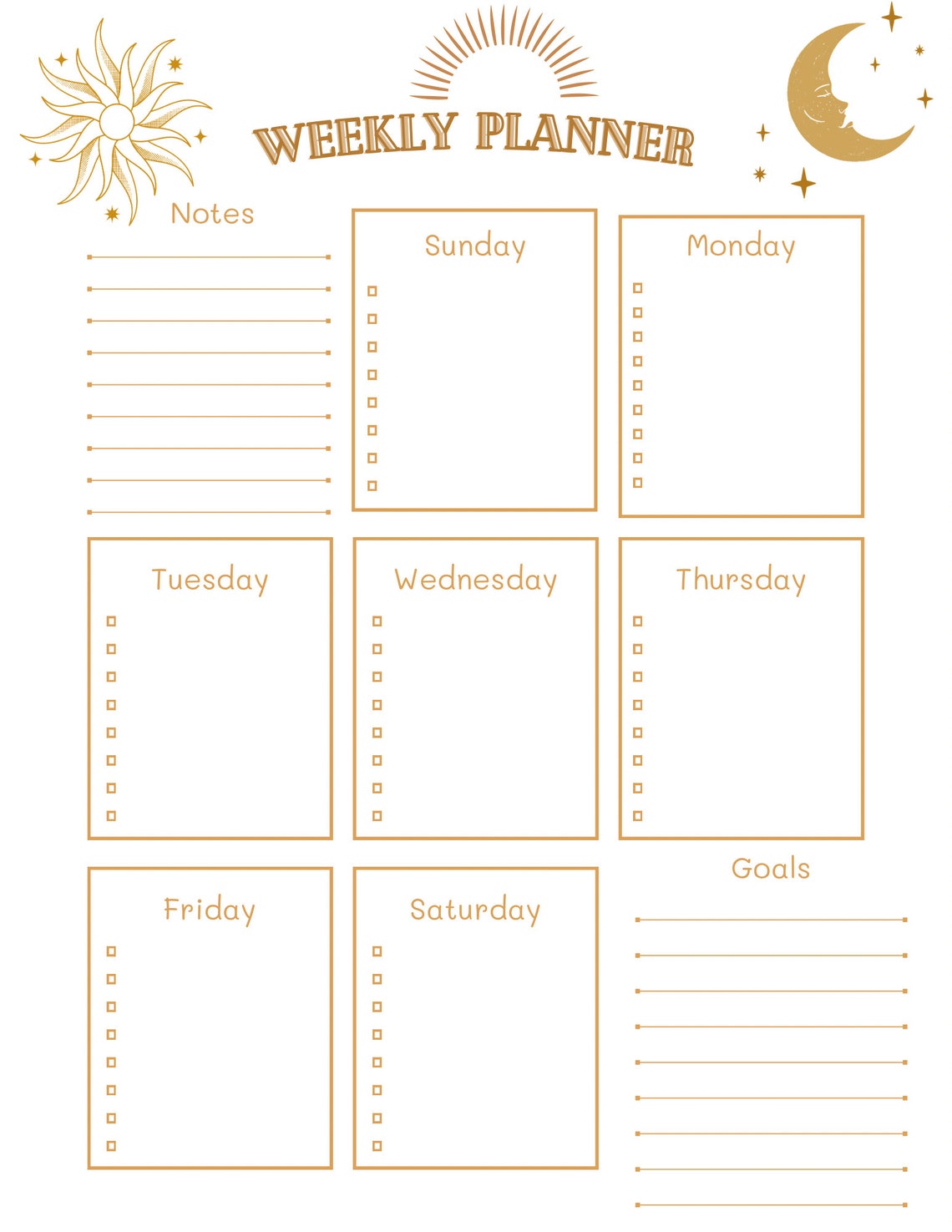 Simple Weekly Planner Printable-digital Planner-editable Template-to Do ...