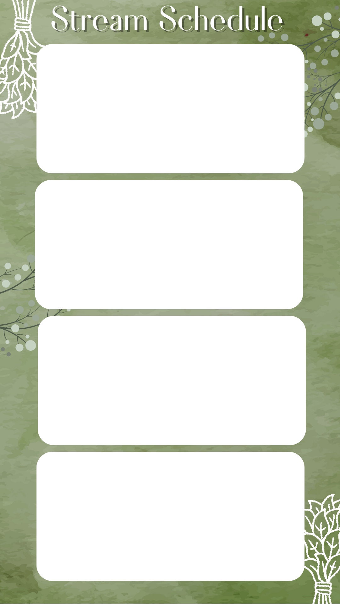 Twitch Stream Schedule, Daily Schedule, Stream Schedule, Sage Green ...