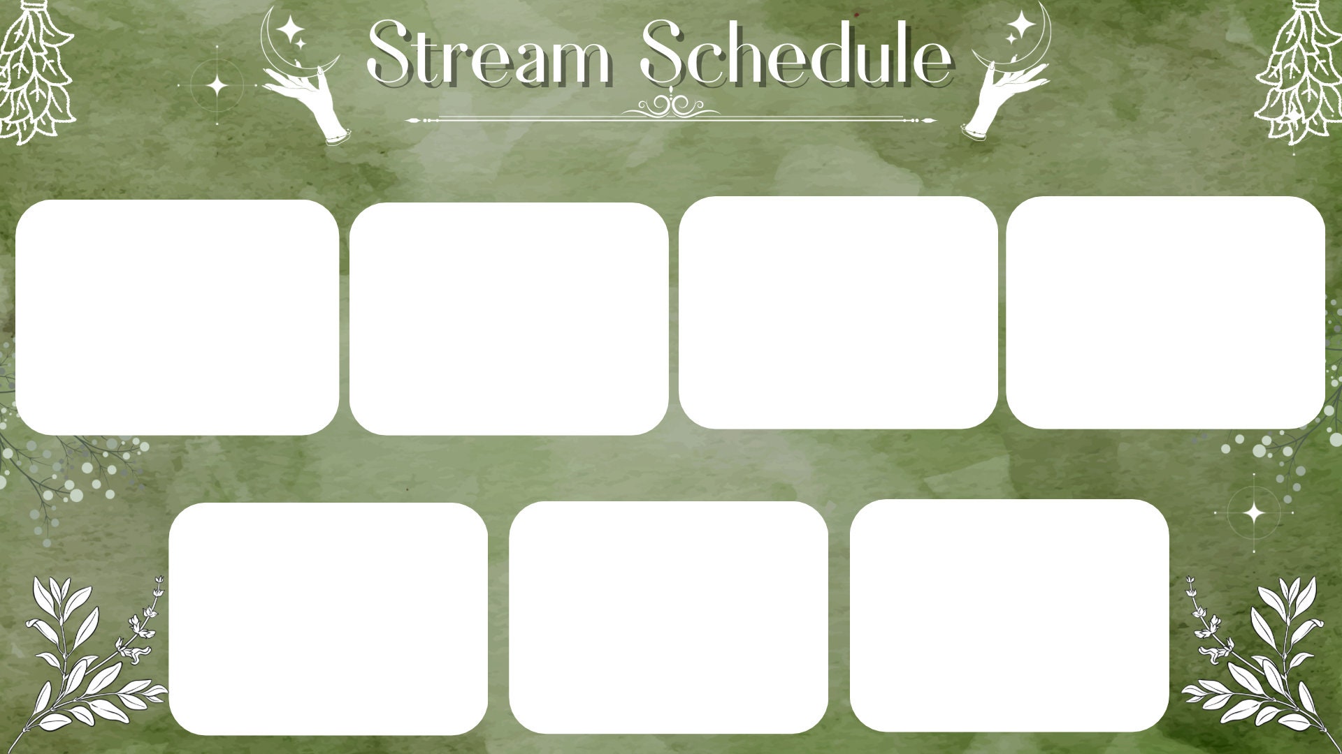 Twitch Stream Schedule, Daily Schedule, Stream Schedule, Sage Green ...
