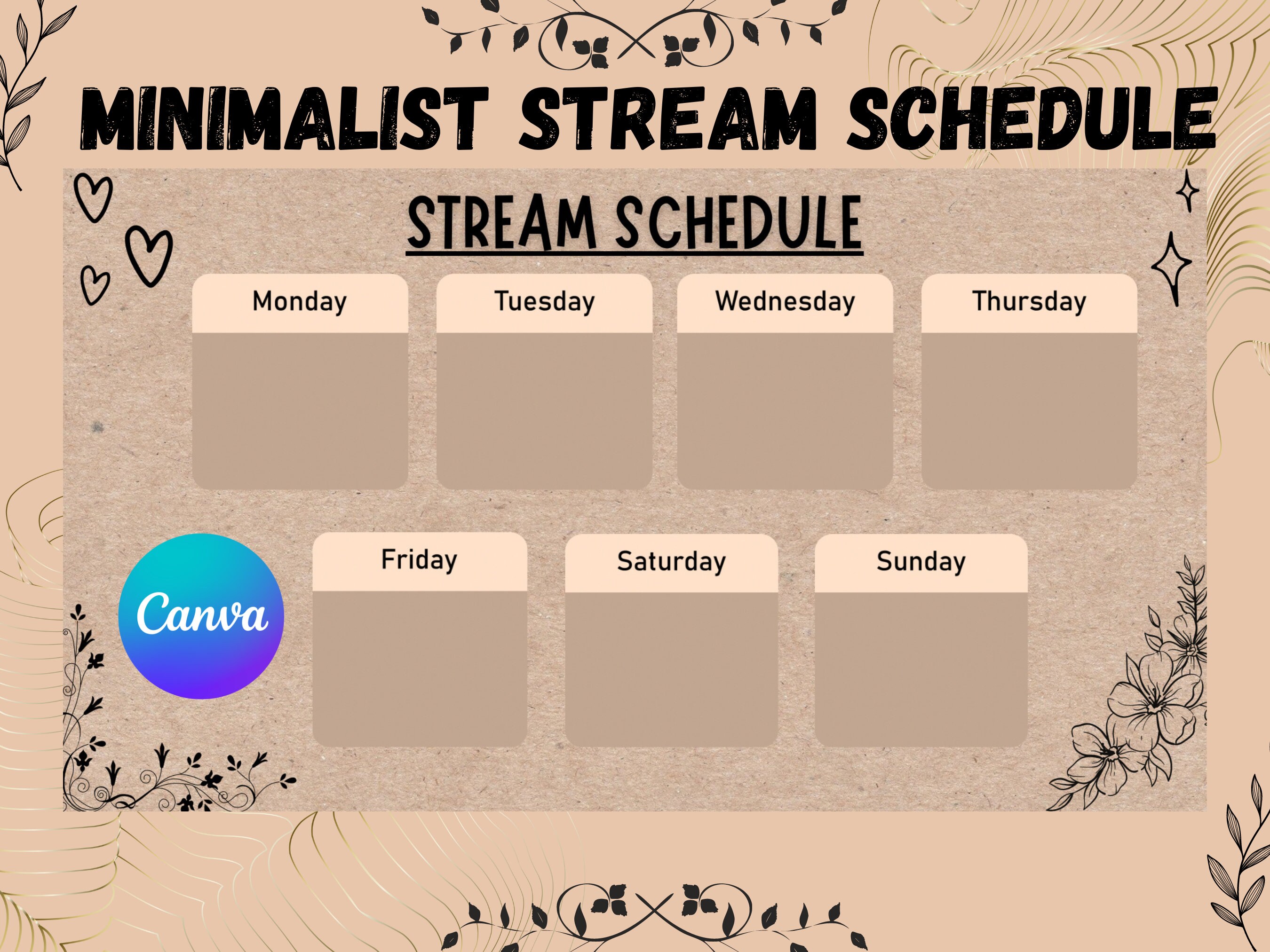 Minimalist Floral Stream Schedule Twitch Stream Schedule - Etsy