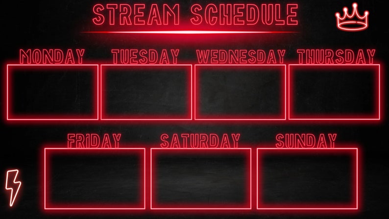 Red Neon Stream Schedule-twitch Schedule-youtube Schedule-digital ...