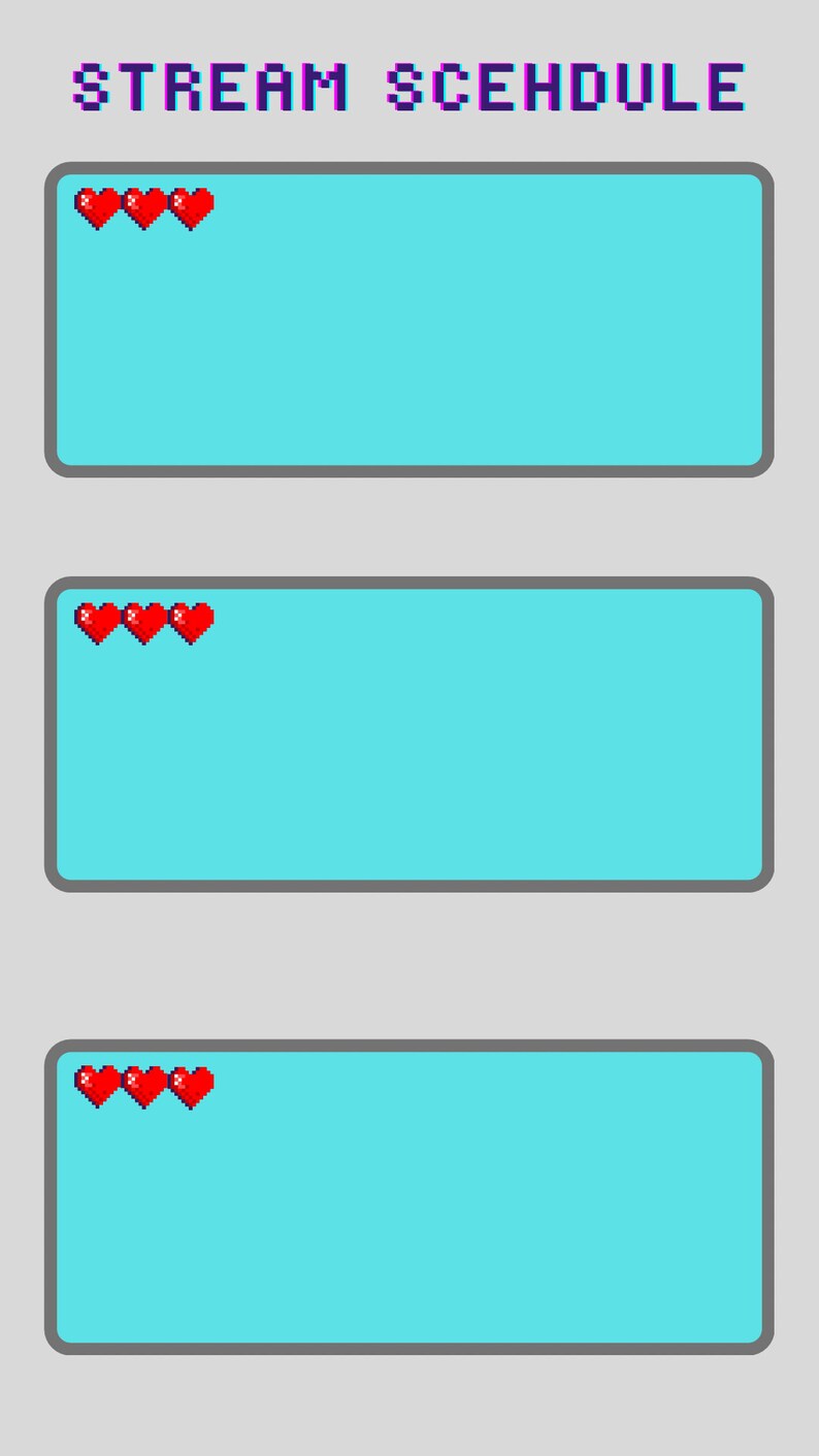 Gameboy Inspired Stream Schedule-twitch Schedule-digital Schedule ...