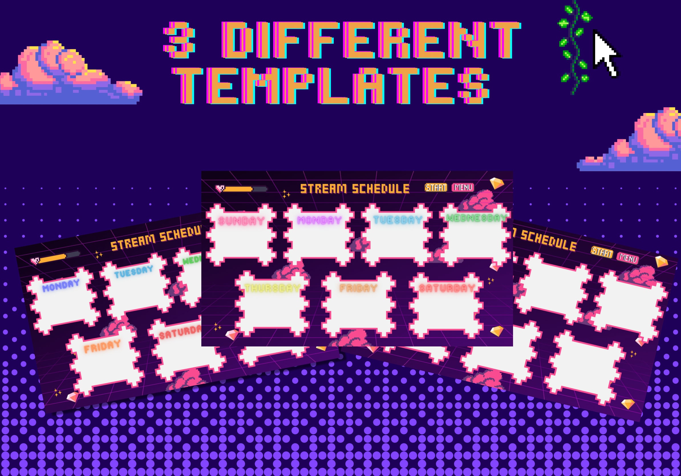 Pixel Stream Schedule-twitch Stream Schedule-youtube Schedule-3 ...