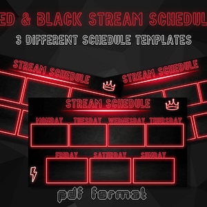 Red Neon Stream Schedule-twitch Schedule-youtube Schedule-digital ...
