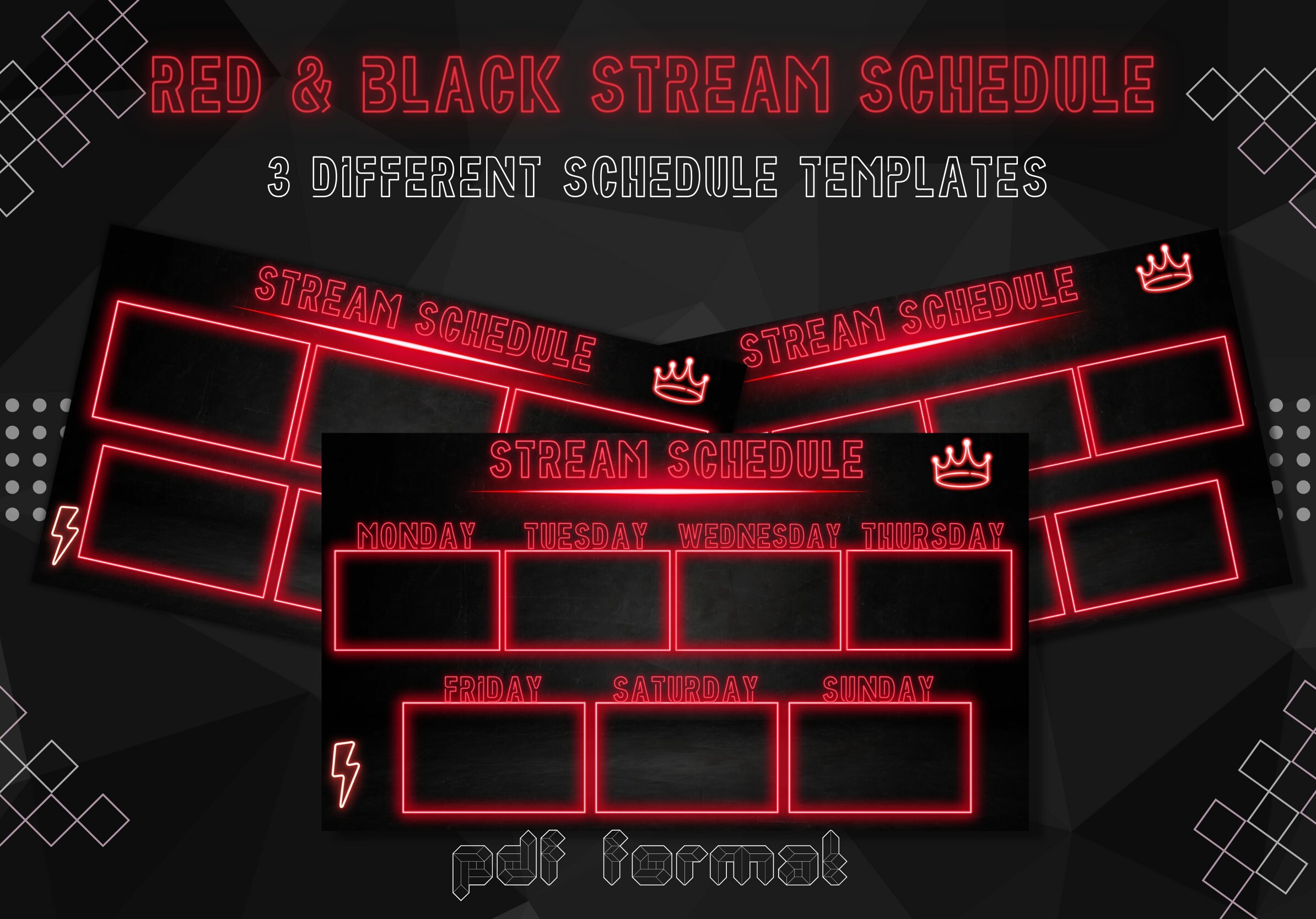 Red Neon Stream Schedule-twitch Schedule-youtube Schedule-digital ...