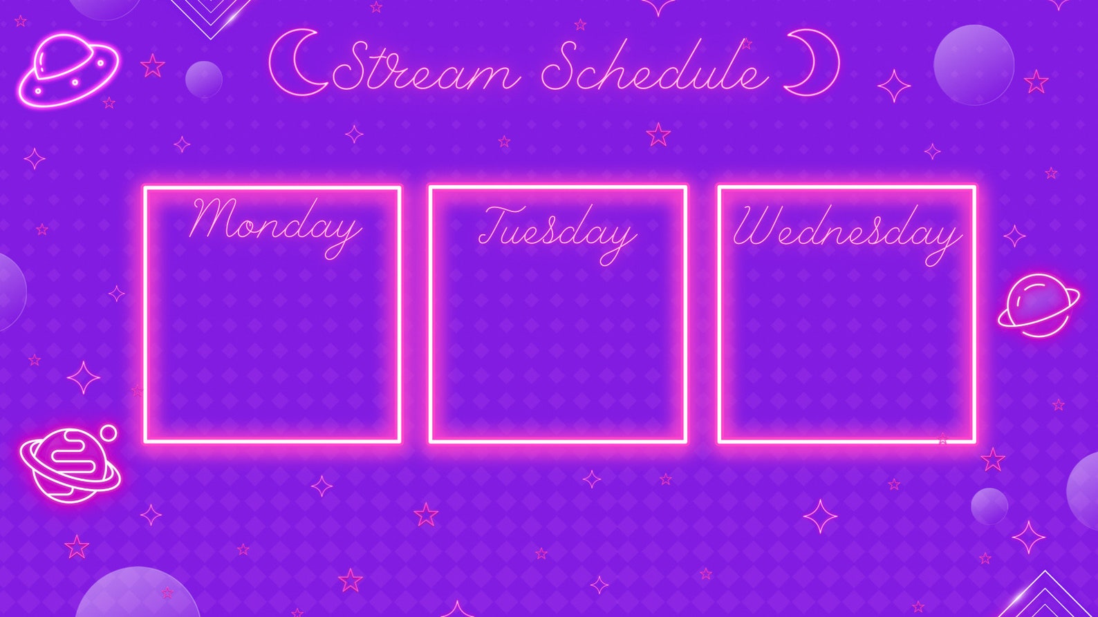 Twitch Stream Schedule-neon Styled Stream Schedule-youtube Schedule ...