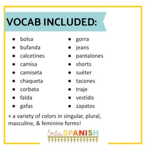 La Ropa Clothing in Spanish Reading and Speaking Activities With ...