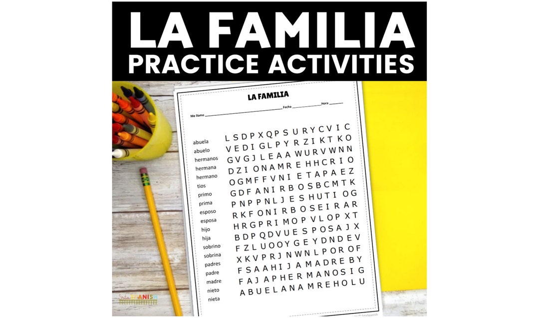La Familia Vocabulary Family Tree in Spanish Practice Activities With ...
