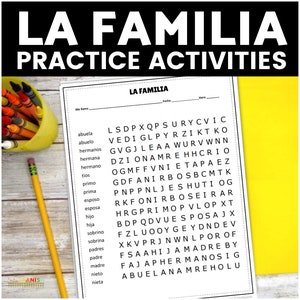 La Familia Vocabulary Family Tree in Spanish Practice - Etsy