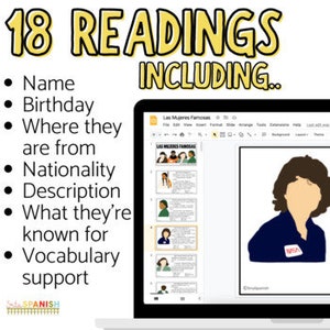 Women's History Month Introductions in Spanish Reading Comprehension ...