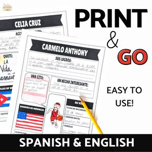 Afro-latinos Printable Research Poster Project SPANISH AND ENGLISH for ...