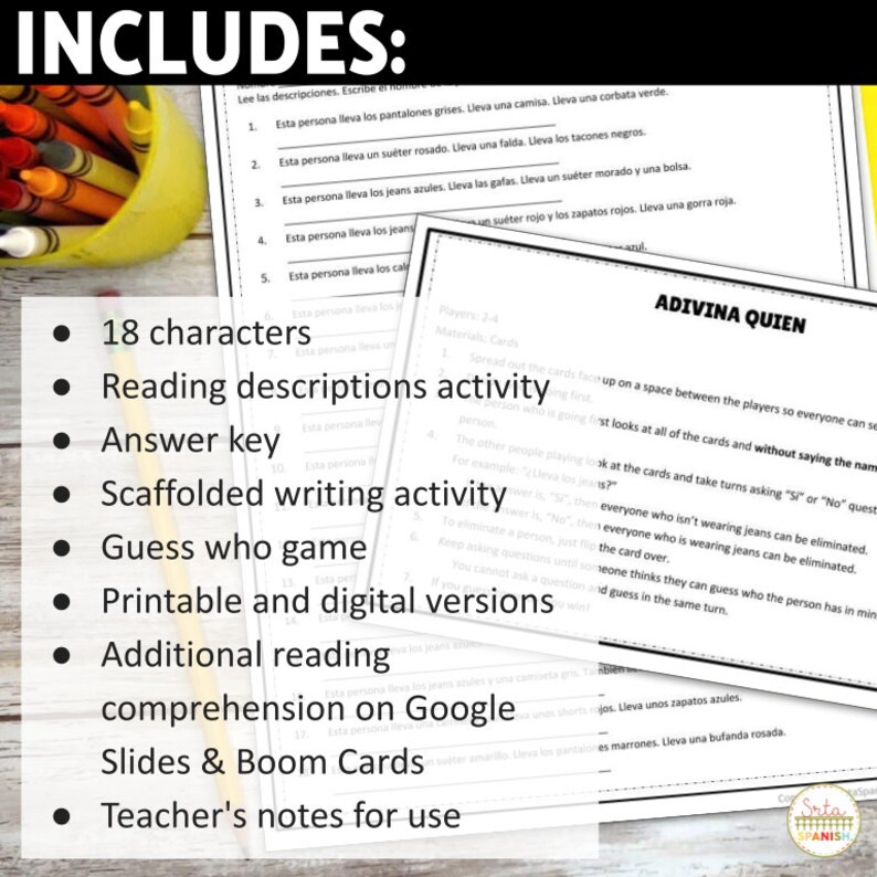 La Ropa Clothing in Spanish Reading and Speaking Activities With ...