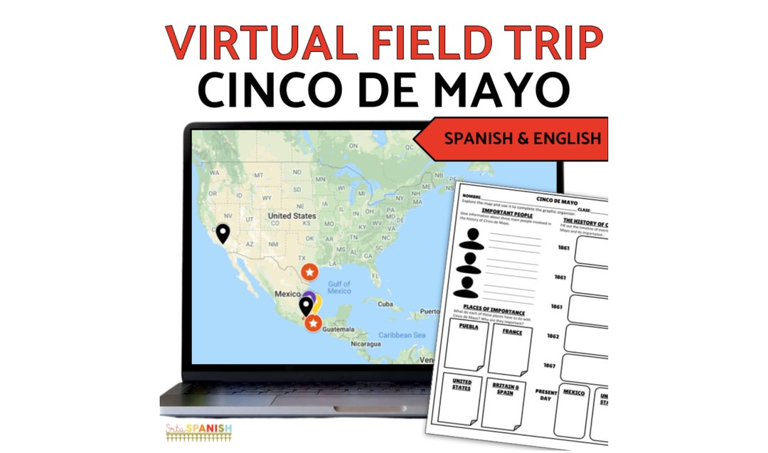 Cinco De Mayo Activities Virtual Field Trip in Spanish AND English ...