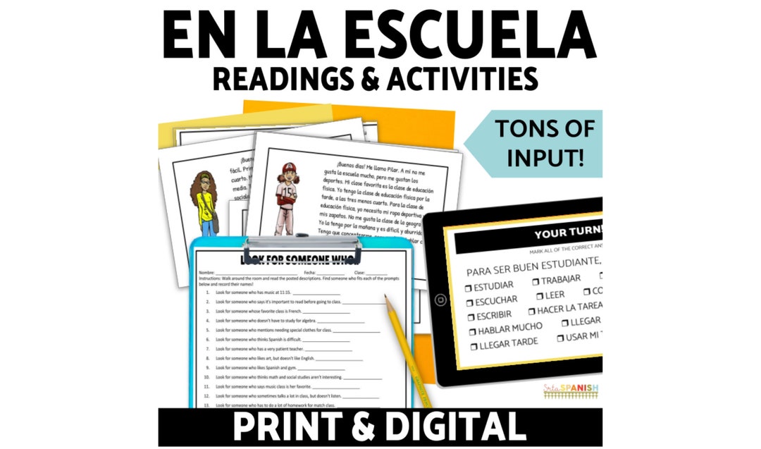 La Escuela Vocabulary School Schedules in Spanish | Reading and ...
