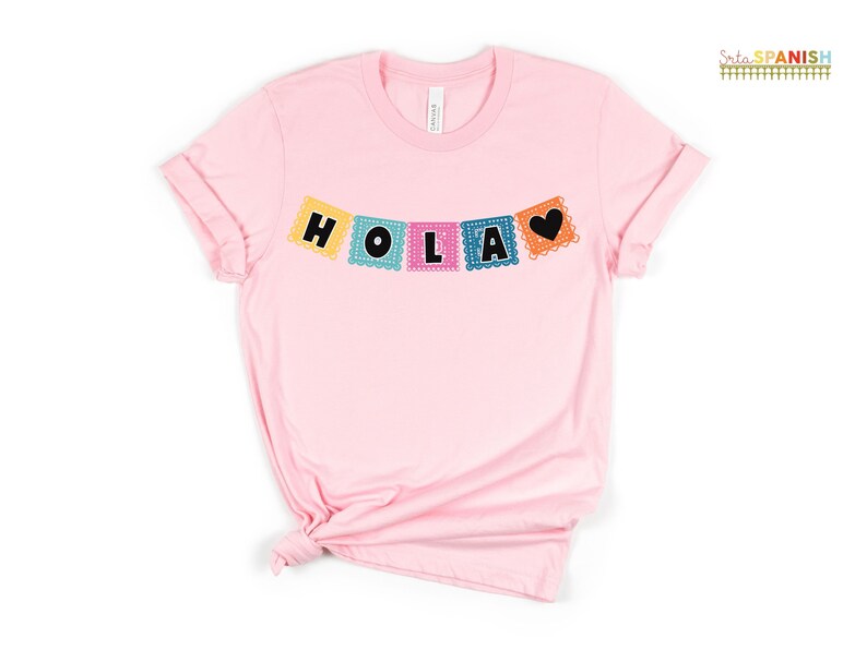 Hola Papel Picado Spanish Teacher Shirt Bilingual Teacher Dual Language ...