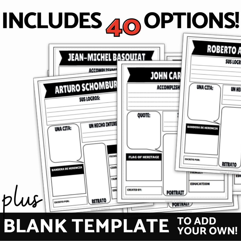 Afro-latinos Printable Research Poster Project SPANISH AND ENGLISH for ...