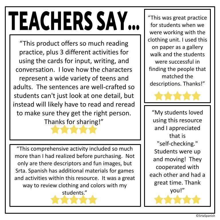 La Ropa Clothing in Spanish Reading and Speaking Activities With ...