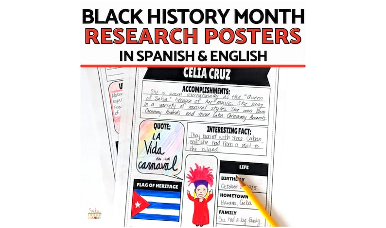 Afro-latinos Printable Research Poster Project SPANISH AND ENGLISH for ...