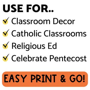 Fruits of the Holy Spirit Catholic Classroom Printable Decor Kids ...