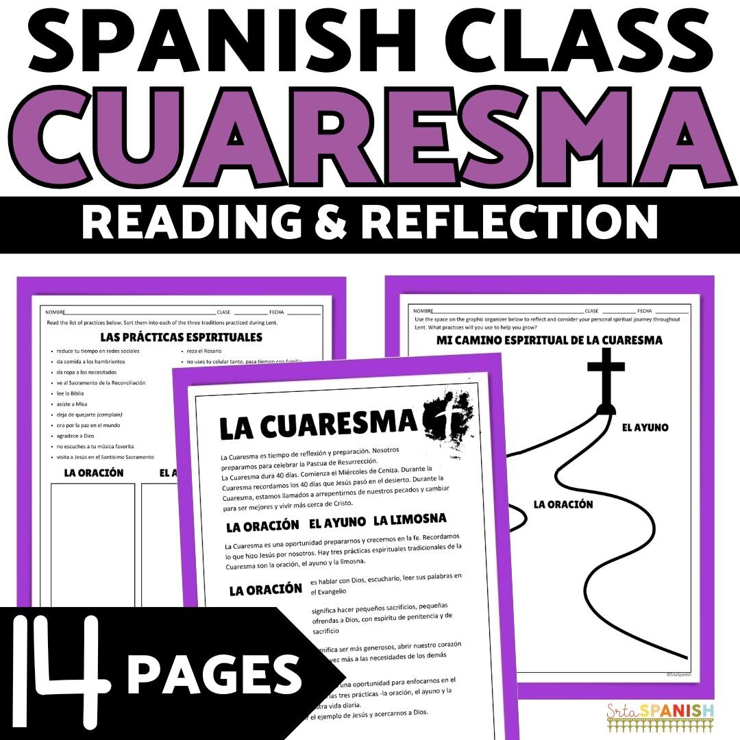 Catholic Lent Spanish Lesson Reading Worksheets & Coloring Page ...