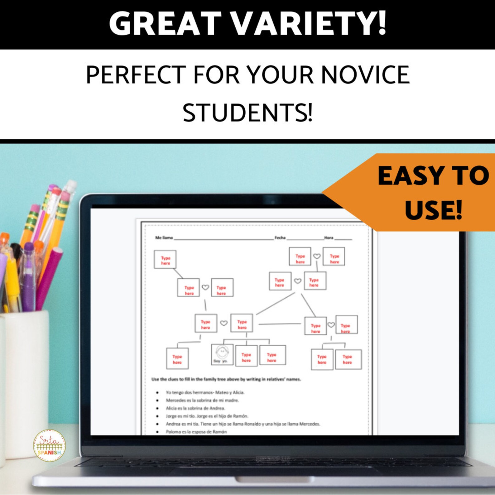 La Familia Vocabulary Family Tree in Spanish Practice - Etsy