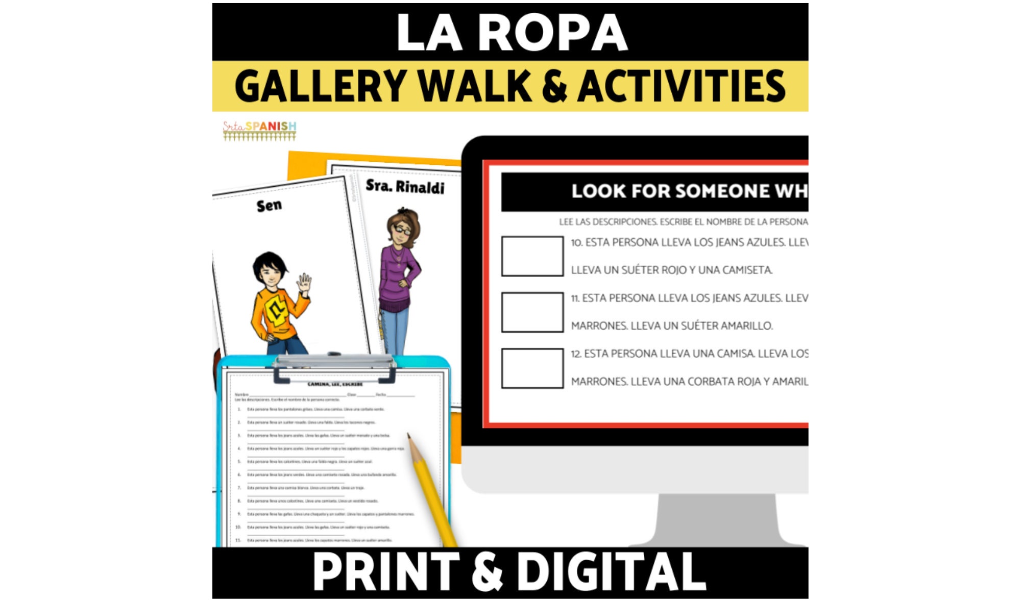 La Ropa Clothing in Spanish Reading and Speaking Activities With ...