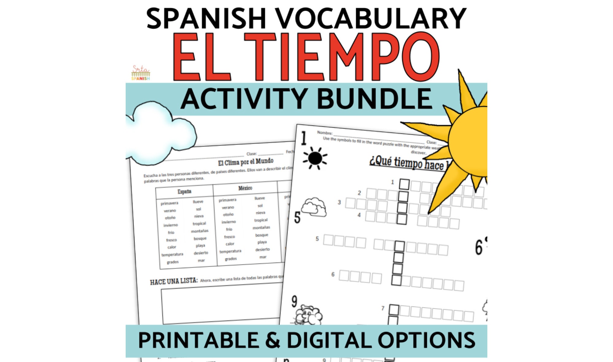 Weather In Spanish Worksheets