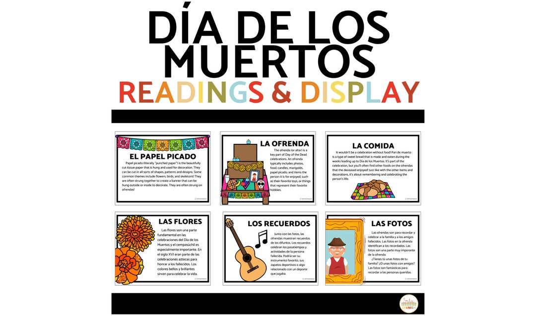 Día De Muertos Day of the Dead Bulletin Board and Activities in Spanish ...