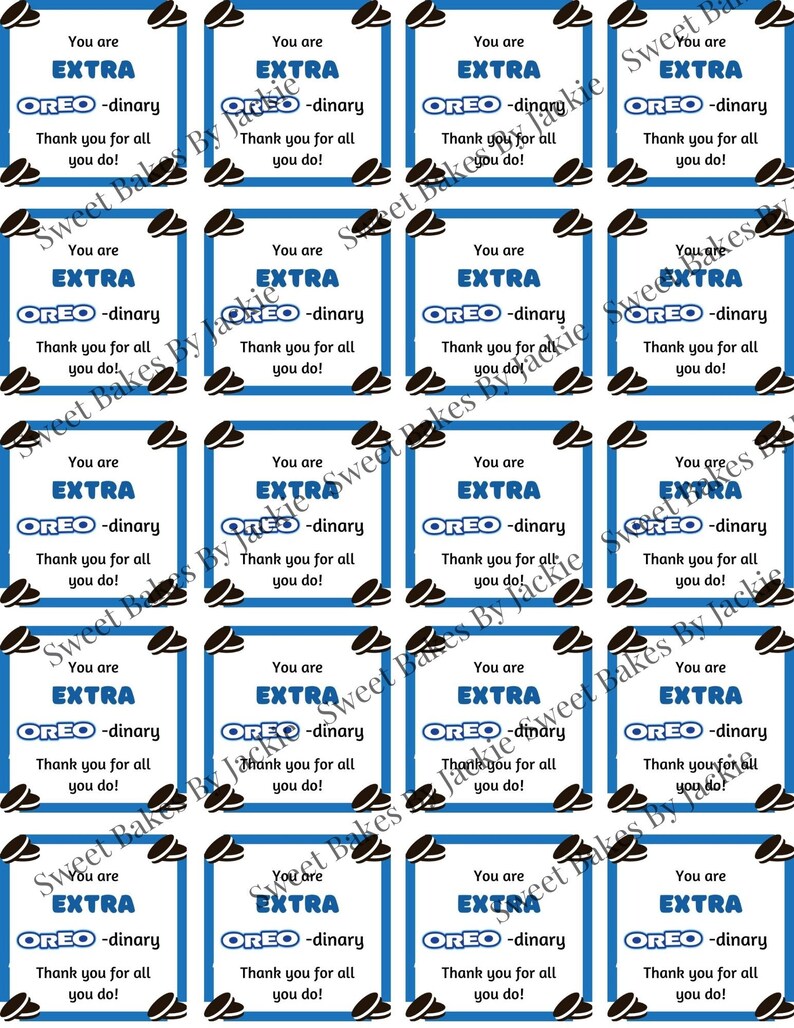Employee Appreciation Tag, Oreo Treat Tag, Treat Tag, DIGITAL FILE - Etsy