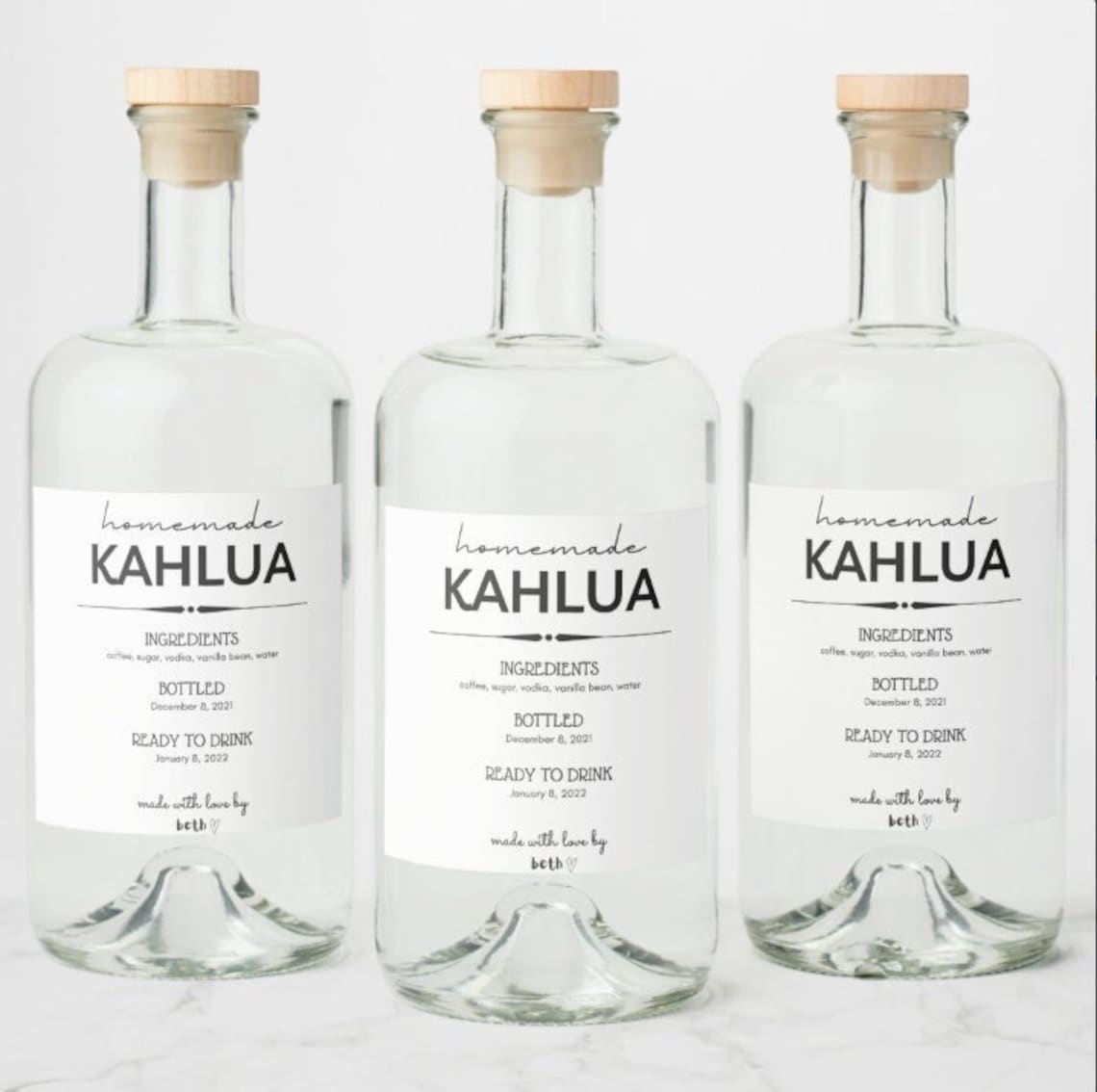 Custom Kahlua Labels, Homemade Kahlua Labels, Gift Tags, Printable ...