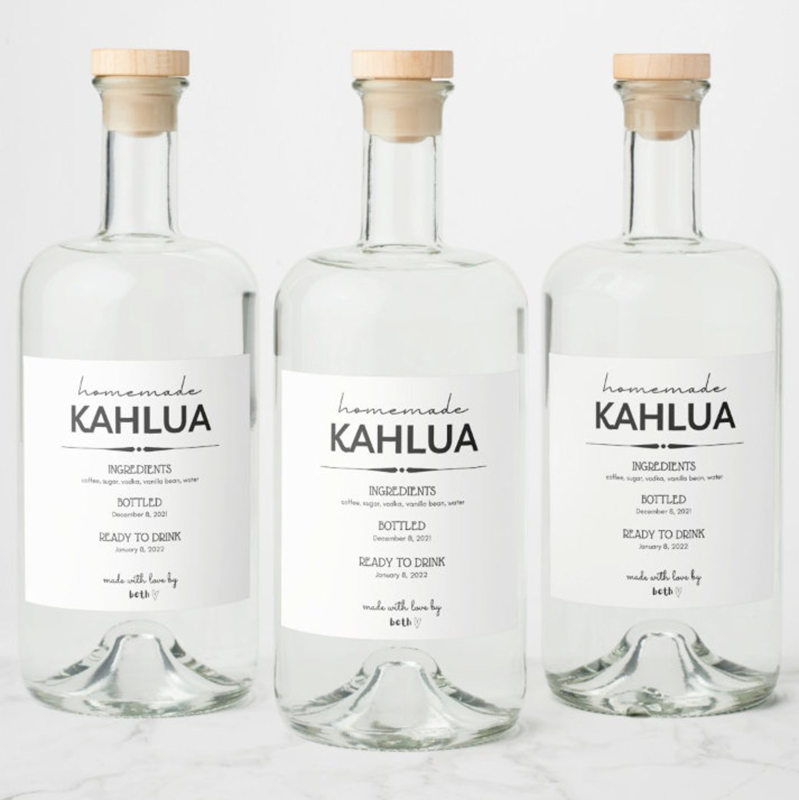 Homemade Kahlua Labels, Homemade Gifts, Shipped to Doorstep - Etsy