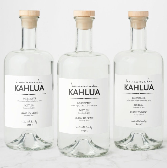 Homemade Kahlua Labels, Homemade Gifts, Shipped to Doorstep - Etsy