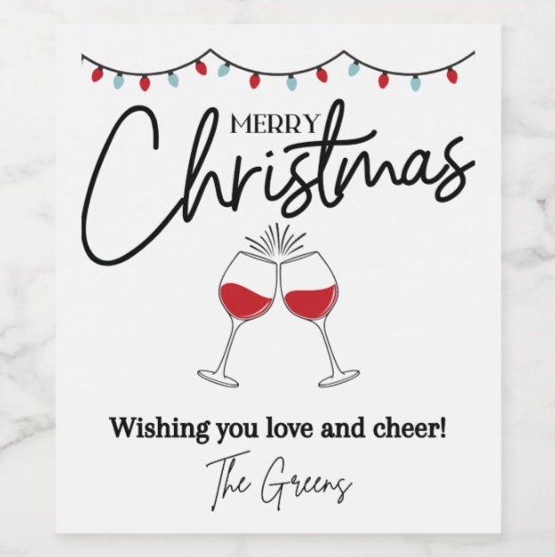 Christmas Wine Labels, Customizable, Shipped to Doorstep - Etsy