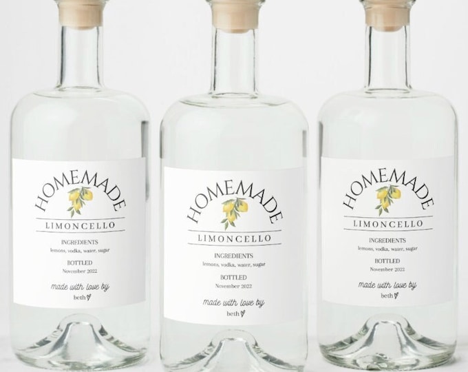 Homemade Limoncello Label Template - Etsy