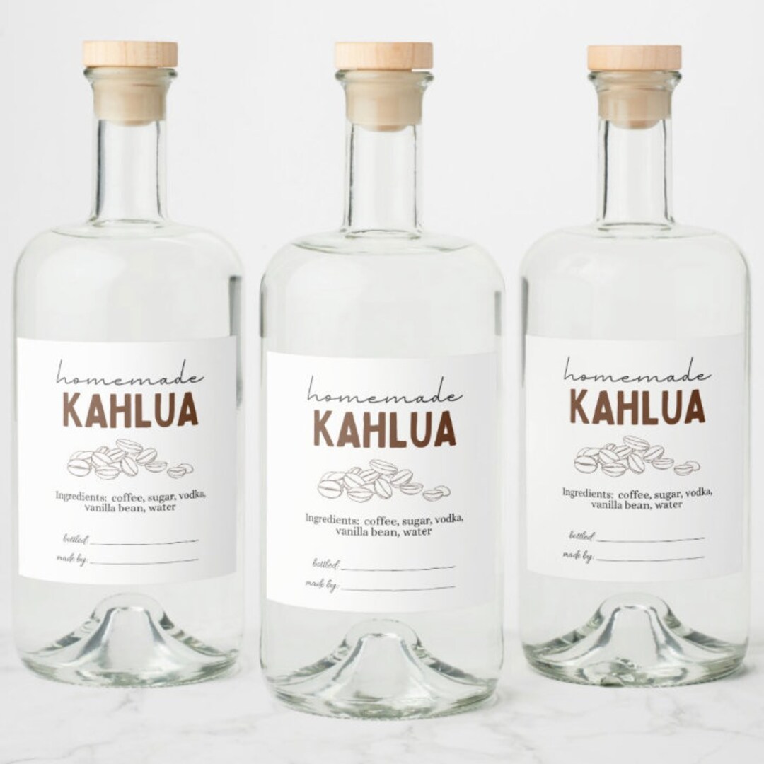 Homemade Kahlua Labels, Gift Tags, Instant Download, Printable - Etsy