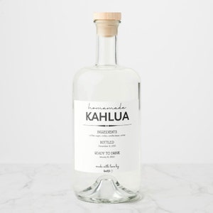 Custom Kahlua Labels, Homemade Kahlua Labels, Gift Tags, Printable ...
