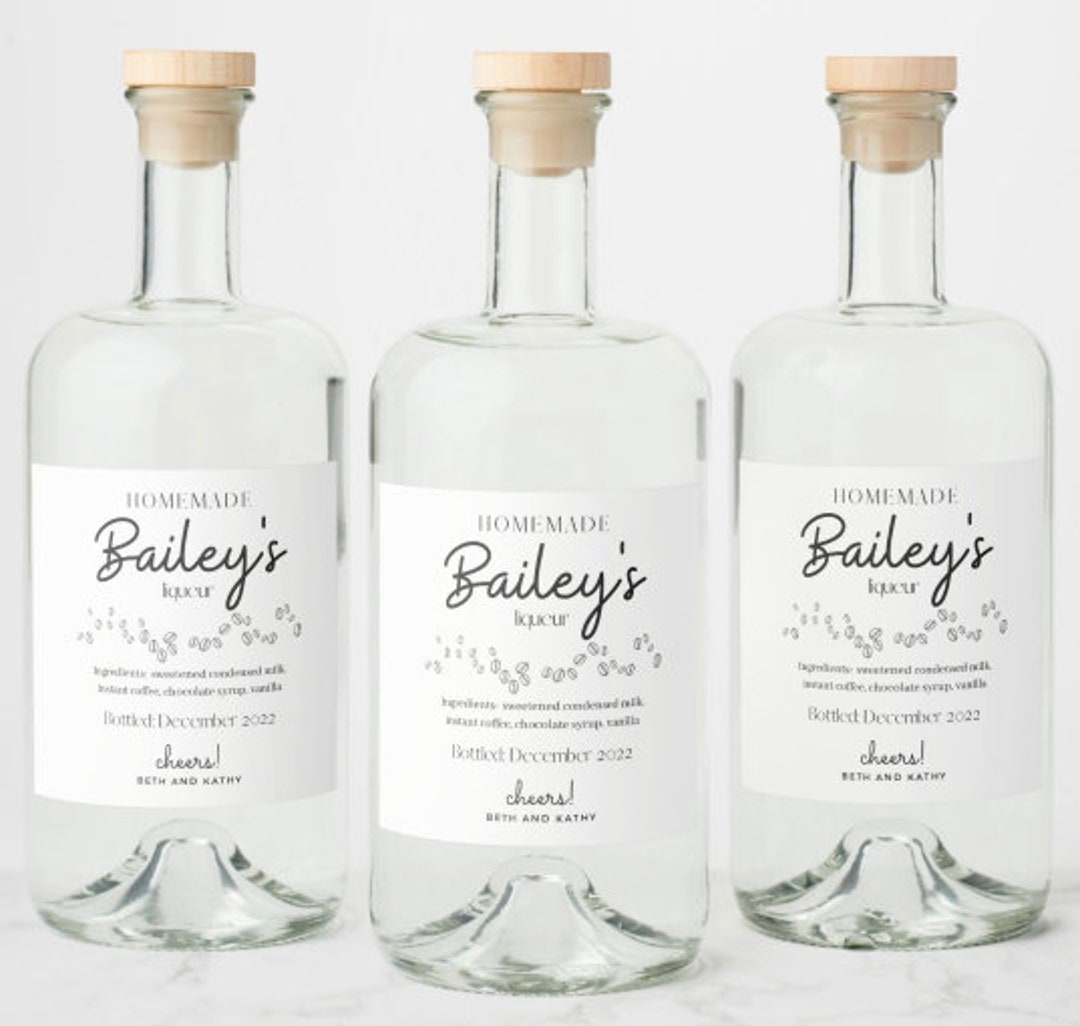 Homemade Bailey's Liqueur Labels/gift Tags, Personalized Labels ...