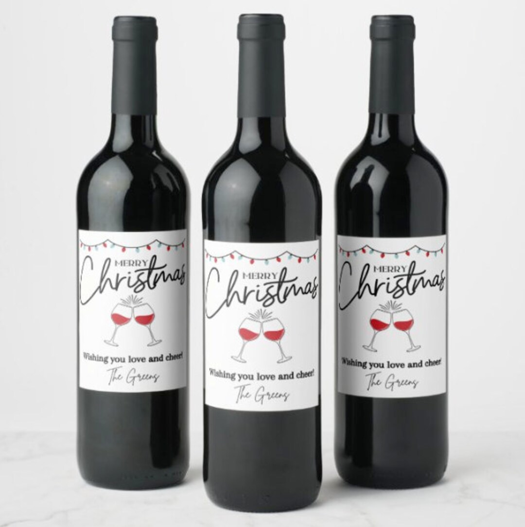 Christmas Wine Labels, Customizable, Shipped to Doorstep - Etsy