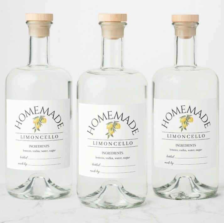 Homemade Limoncello Labels/gift Tags, Instant Download, Printable ...