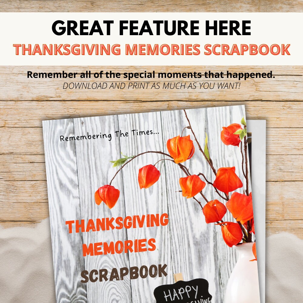 Thanksgiving Memory Book, Thanksgiving Journal, Thanksgiving Planner ...