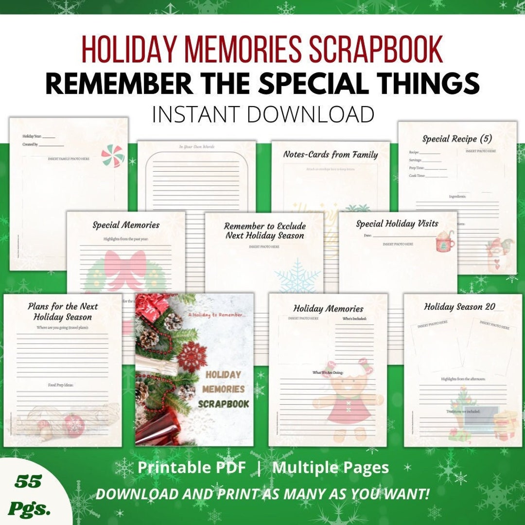 Holiday Memory Book, Journal, Planner, Holiday Season Planning, Journal ...