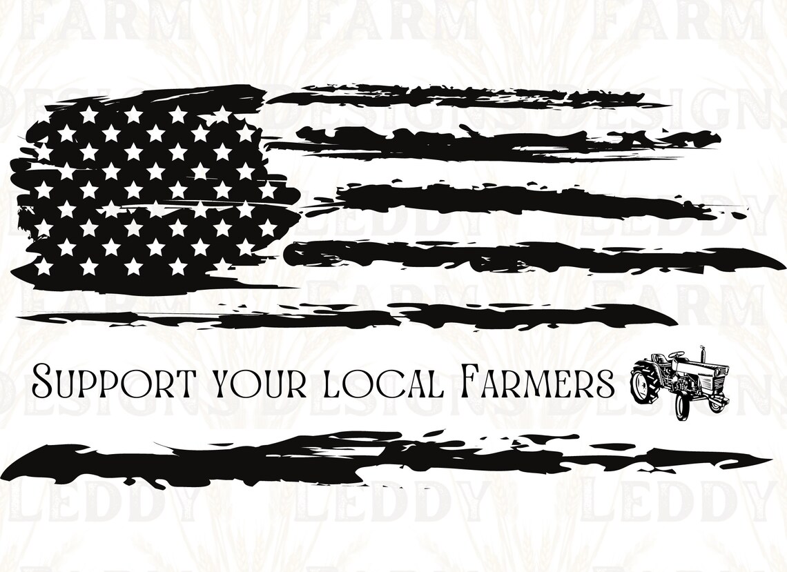 Support Local Farmers American Flag PNGFILE - Etsy
