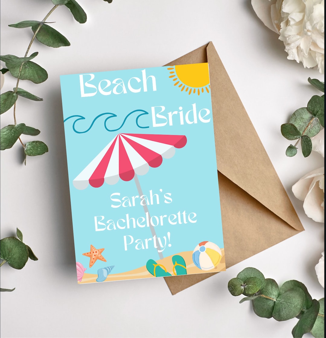 Printable Beach Bach Template, Bachelorette Weekend, Beach Bachelorette ...