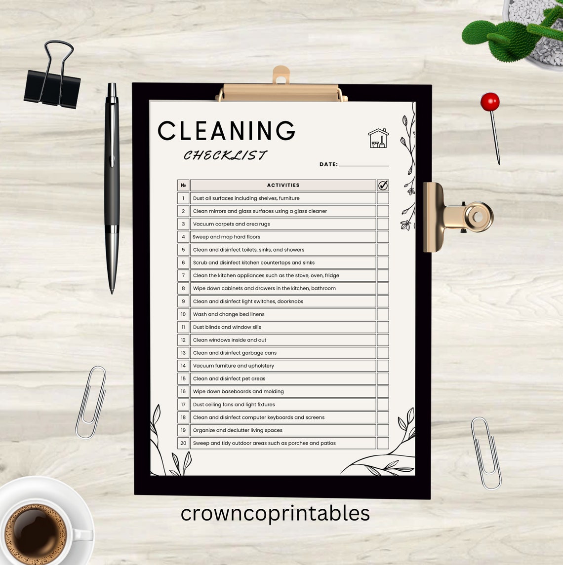 Cleaning Checklist, Cleaning Organizer, Cleaning Chart Instant Download ...