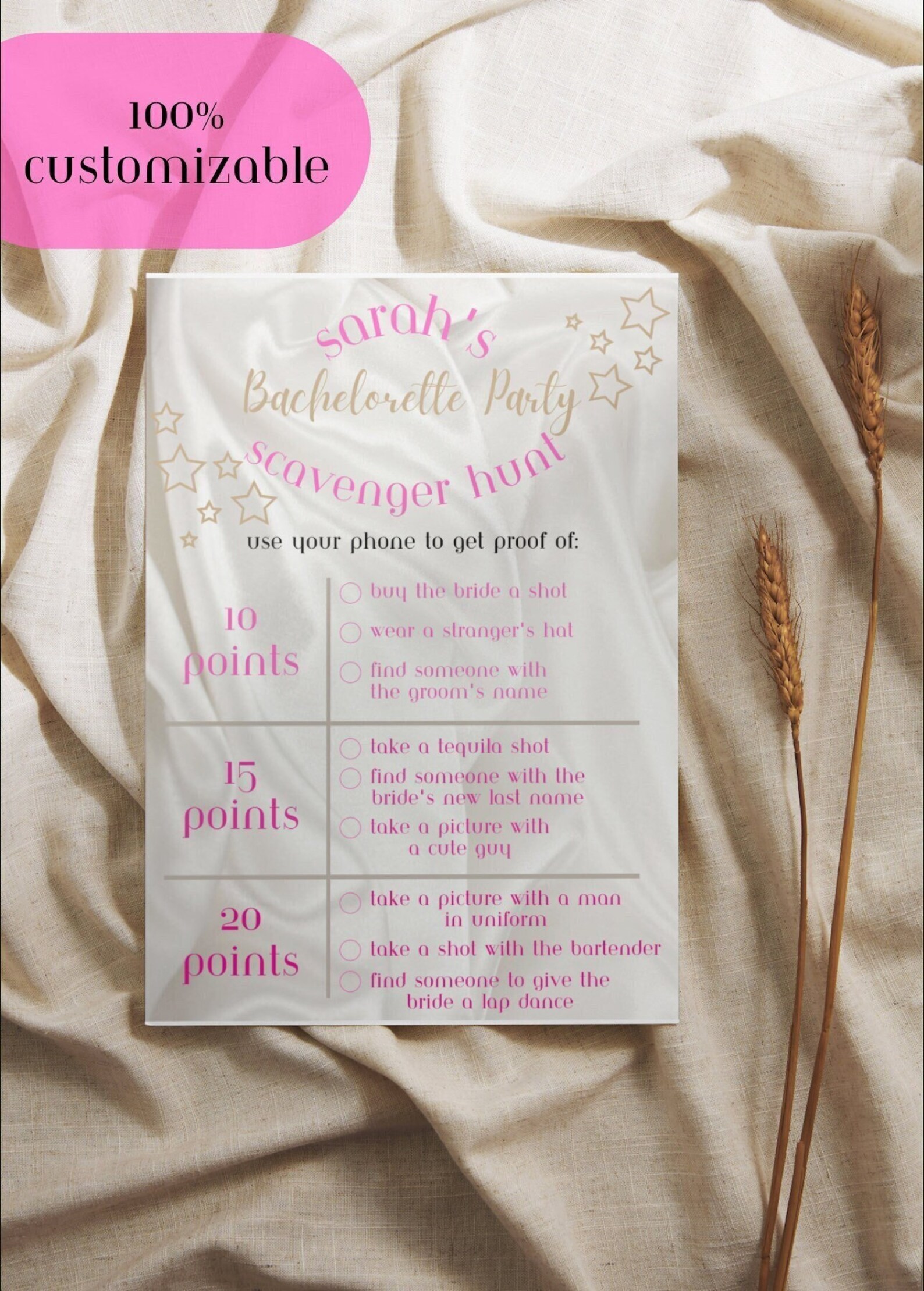 Custom Bachelorette Party Scavenger Hunt, Bachelorette Weekend ...