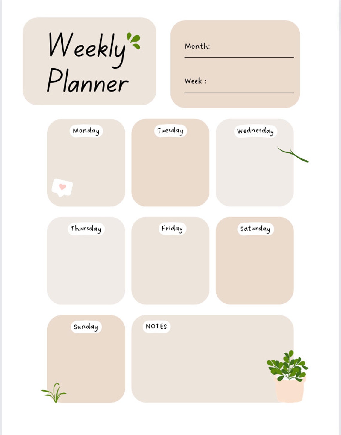 Printable Weekly Planner Hourly Layout Weekly Schedule - Etsy