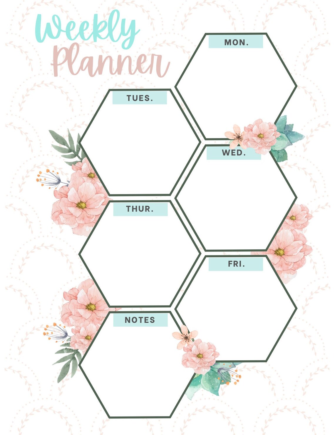 Printable Weekly Planning Template Weekly Schedule Weekly - Etsy