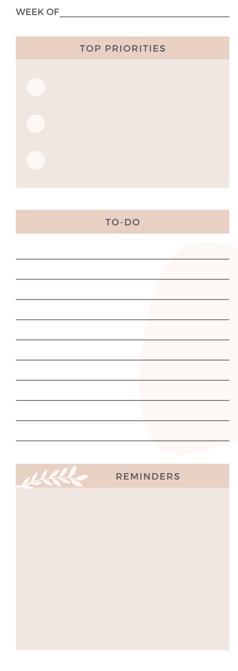 Printable Weekly Planning Template, Weekly Organizer, Weekly Schedule ...